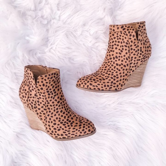 CCOCCI | Shoes | Cheetah Wedge Booties | Poshmark